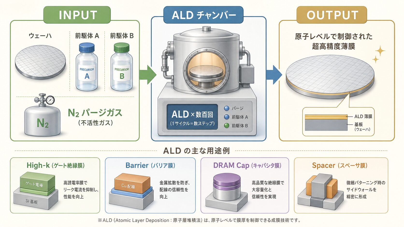 ALDとは？「原子1層ずつ」積む究極の精密成膜を初心者向けに解説 - AIインフラLab